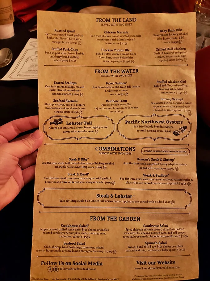 Decisions, decisions! This menu is like a treasure map for your taste buds, with each option more tempting than the last.