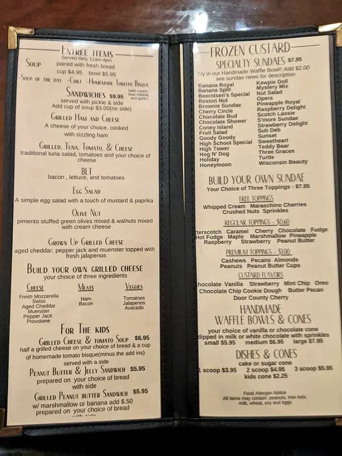 Decisions, decisions! This menu is like a choose-your-own-adventure book, but every ending involves a sugar rush and a big smile.
