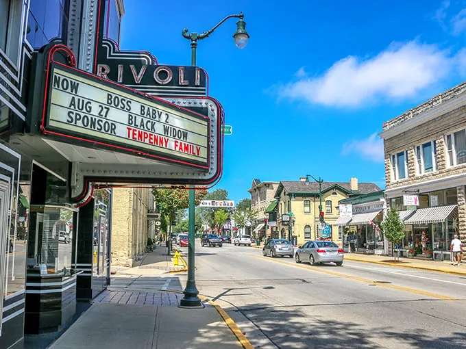 Cedarburg's main drag: A time machine disguised as a street. You half expect to see Doc Brown's DeLorean parked outside one of these quaint shops.