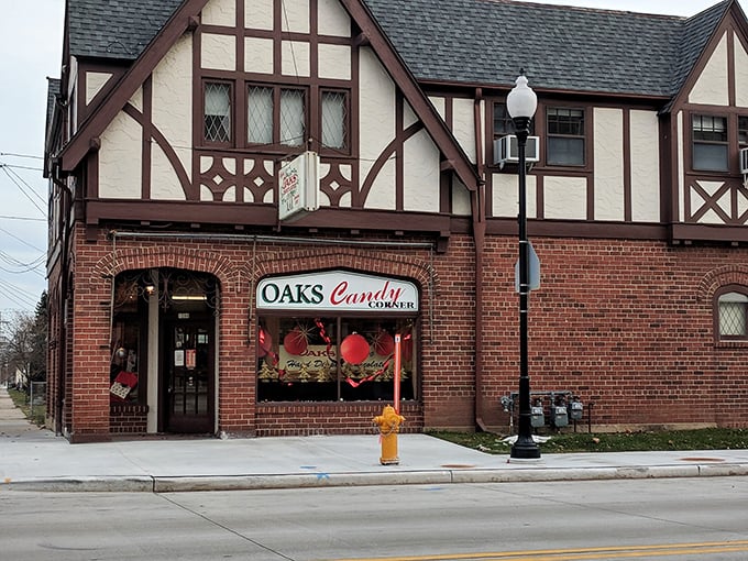 Tudor style meets sugar style! Oaks Candy Corner looks like it was plucked from a fairy tale and stuffed with sweets.