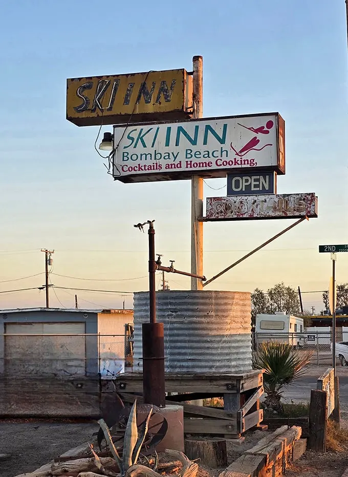 Last stop before… nowhere? Ski Inn's weathered charm is a siren call to road-trippers and desert dreamers alike.