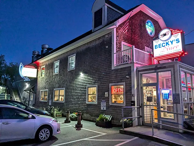 Night owl or early bird? Becky's Diner doesn't judge. It just serves up hearty portions and salty humor 24/7.