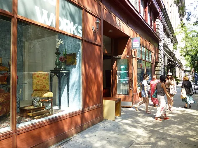 Brick walls, bright finds. Housing Works Chelsea: where New York's cast-offs become your next conversation piece.