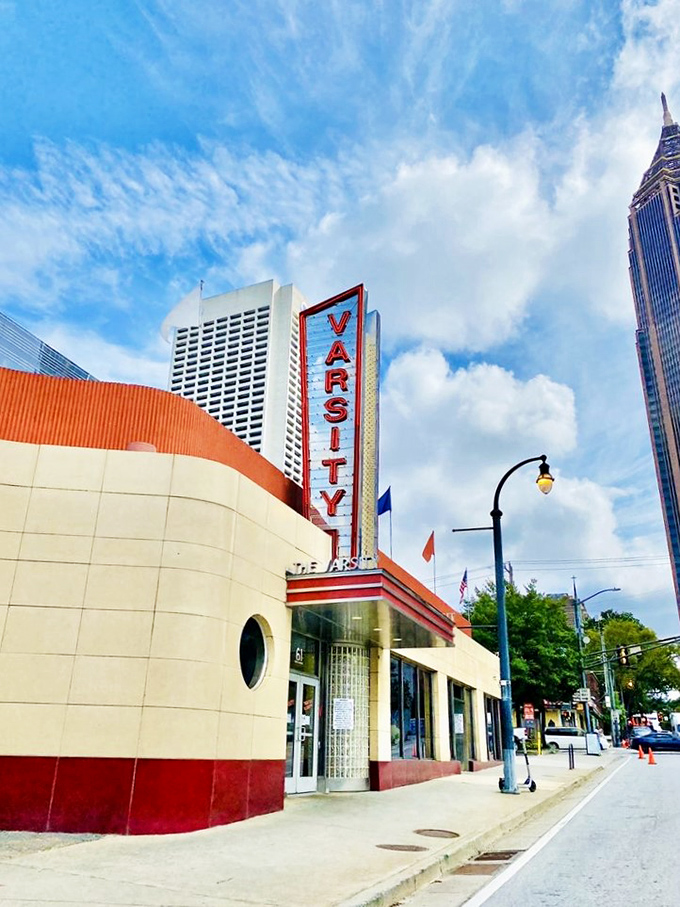 What'll ya have? How about a side of Atlanta history with your chili dog? The Varsity's iconic sign beckons like a lighthouse for hungry souls.