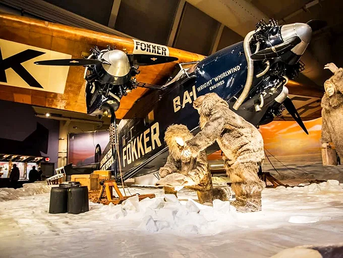 Frozen in time: Arctic explorers and their trusty Fokker, ready to take flight into the annals of aviation history.