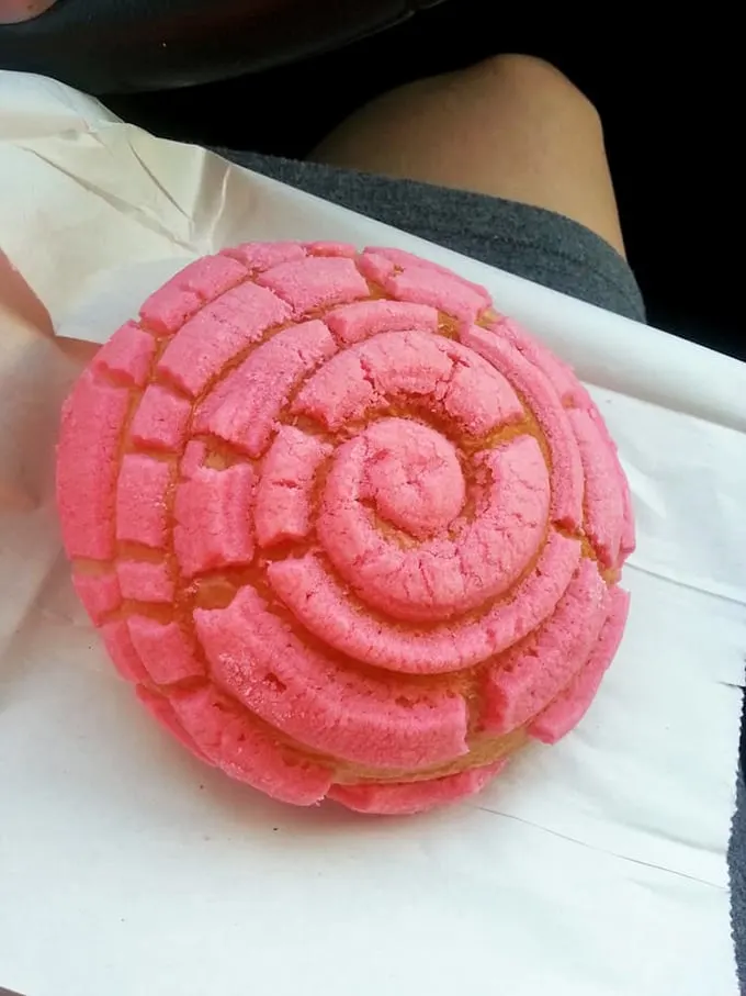 Pink perfection! This concha is the Marilyn Monroe of Mexican pastries - iconic, irresistible, and guaranteed to make your taste buds swoon.
