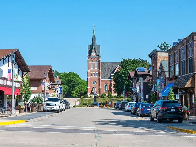 New Glarus: Switzerland's long-lost cousin in America's Dairyland. Chalet-style architecture and flowering window boxes transport you to the Alps.
