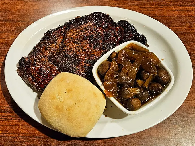 Feast your eyes on this 16oz ribeye. It's not just a steak; it's a work of art that would make Michelangelo trade his chisel for a fork.