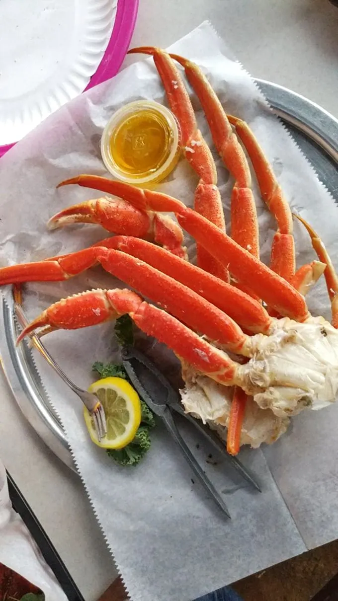 The crab leg motherlode! This plate is what happens when Neptune decides to throw a party on your table.