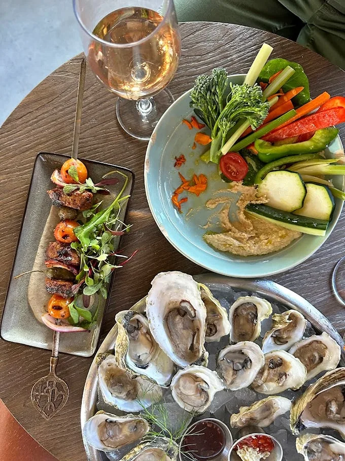 A feast for the eyes and the palate. It's like the ocean and garden decided to throw a party on your plate.