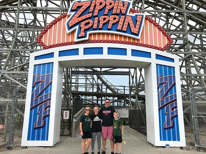 Family fun at its finest! These folks are about to trade their "Go Pack Go!" for "Go Coaster Go!"