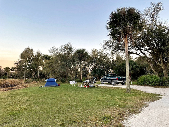 Camping with a view: Where else can you pitch a tent under palm trees and pretend you're on a deserted island?