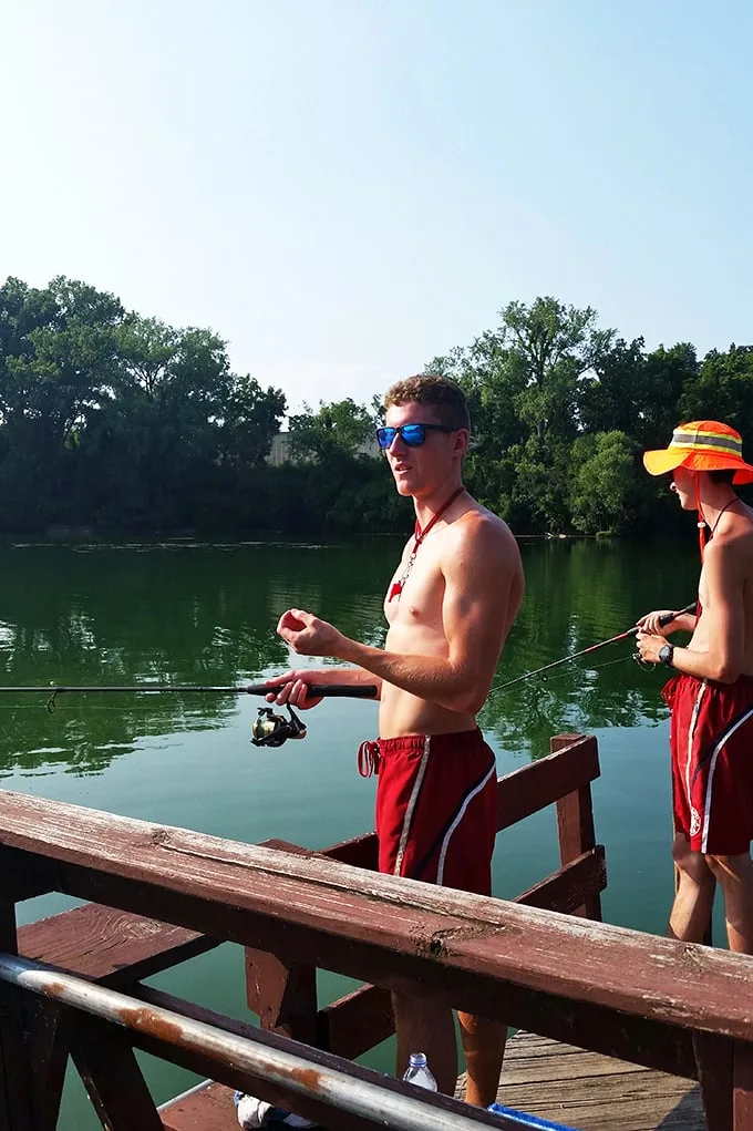 Fishing for compliments or just fishing? Either way, these guys are reeling in a perfect day at Fireman's Park Beach.