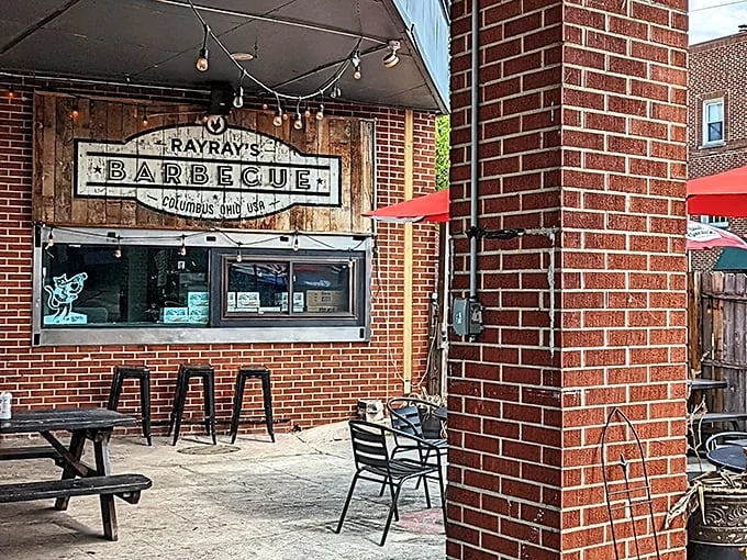 Picnic tables and string lights – it's not just dinner, it's an al fresco meat-lover's dream come true.