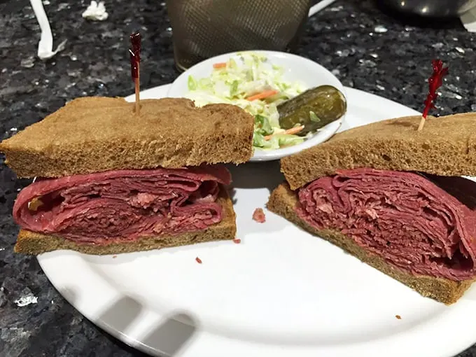 Corned beef or work of art? This sandwich is so perfectly layered, it could hang in the Louvre – if it weren't destined for a higher purpose in your belly.