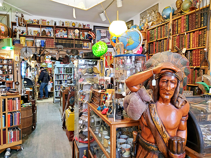 Indiana Jones, eat your heart out! These intrepid explorers navigate aisles of antiquities with the focus of archaeologists on a dig.