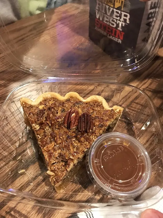 Pecan pie that's nuttier than your Uncle Bob at Thanksgiving! This slice of heaven is so good, it might just make you consider moving to Wisconsin.