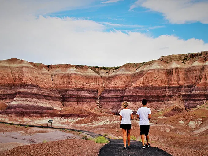 Walking the rainbow: These hikers are getting their steps in on nature's most colorful treadmill. No gym membership required!