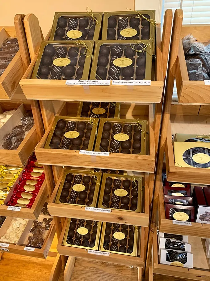 Truffles, truffles everywhere! It's like a game of chocolate Tetris, and everyone's a winner.