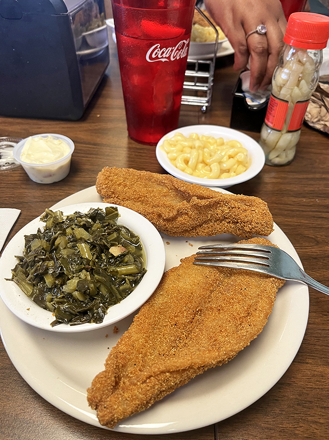 Crispy on the outside, tender on the inside. This catfish is so perfectly fried, it could make a pescatarian out of anyone.
