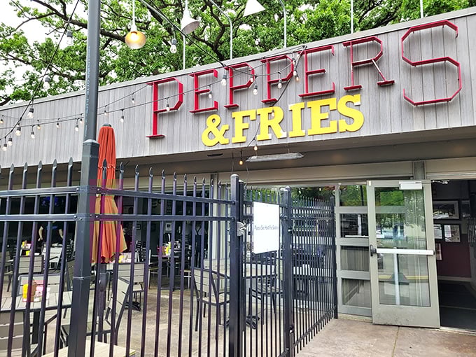 Peppers & Fries: Where Jucy Lucys go to spice up their lives. It's like a burger went on vacation and came back cooler.