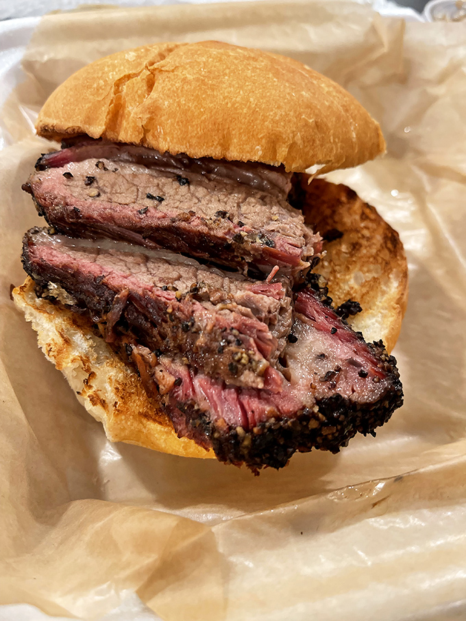The sandwich that launched a thousand napkins. It's not just a meal; it's a delicious challenge wrapped in bread.