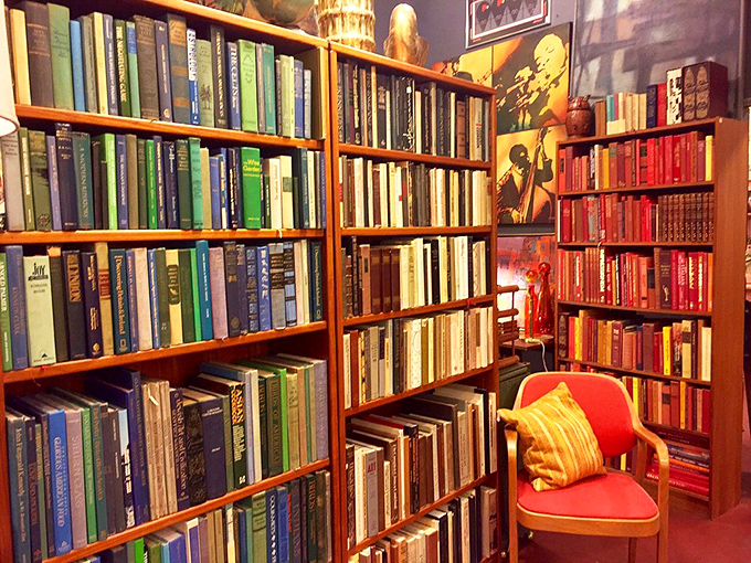 A bibliophile's dream come true! These shelves are like a time machine, each book a portal to another era.