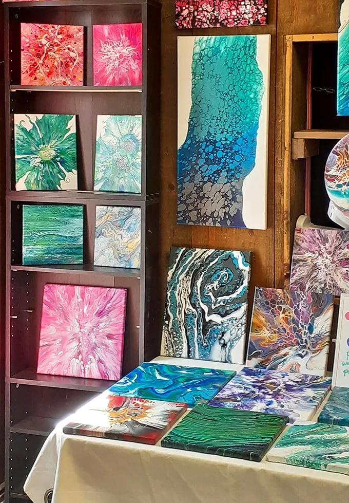 Abstract explosions of color that would make Jackson Pollock proud. Art for every mood and every blank wall.