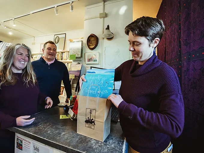 Smiles as warm as a fresh cup of coffee on a chilly Minnesota morning. These folks know the secret ingredient of a great bookstore.