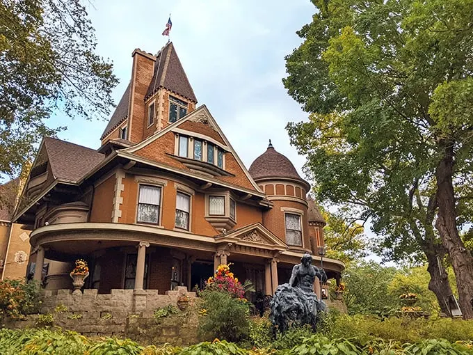 Havencrest Castle: "Hogwarts, Midwest Edition! This turreted wonder proves that magic exists – in architectural form, at least."