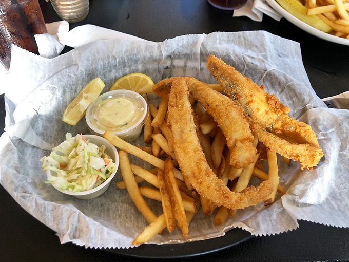 Golden, crispy, and oh-so-tempting. This lake perch is the catch of the day, every day. Sorry, other fish – you can't compete.