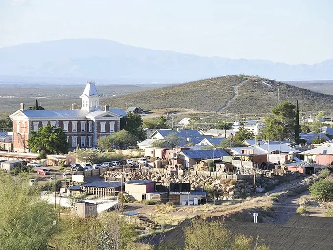 From this vantage point, Tombstone spreads out below, a historical jewel box nestled against the rugged Dragoon Mountains.