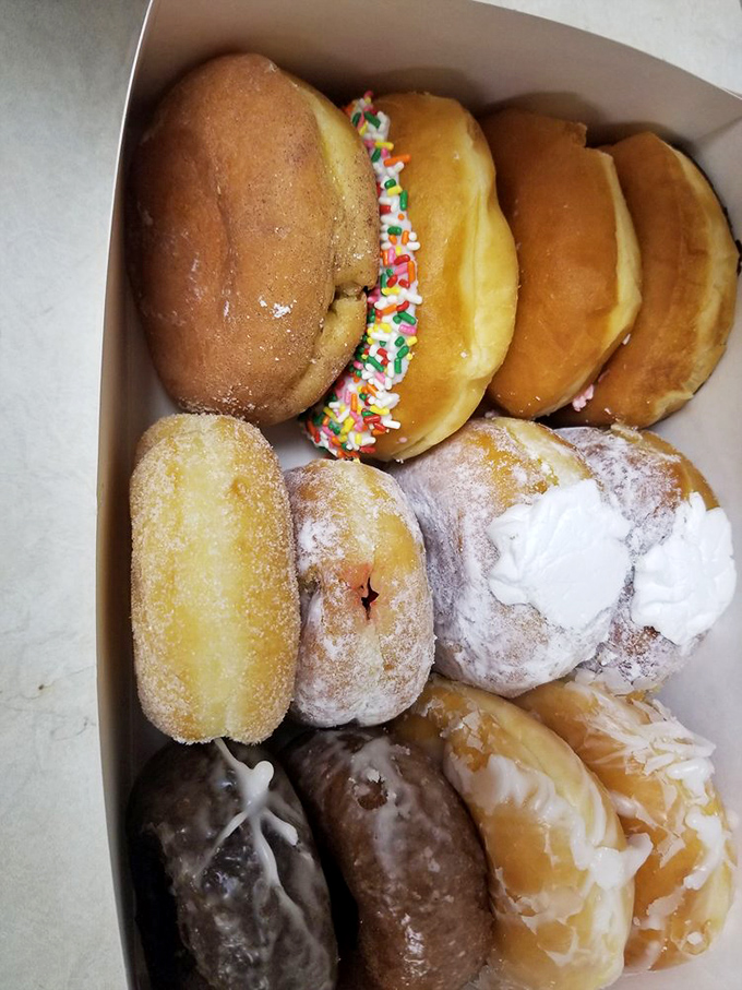 A box of joy! This assortment is like the Avengers of the donut world – each with its own superpower of flavor.