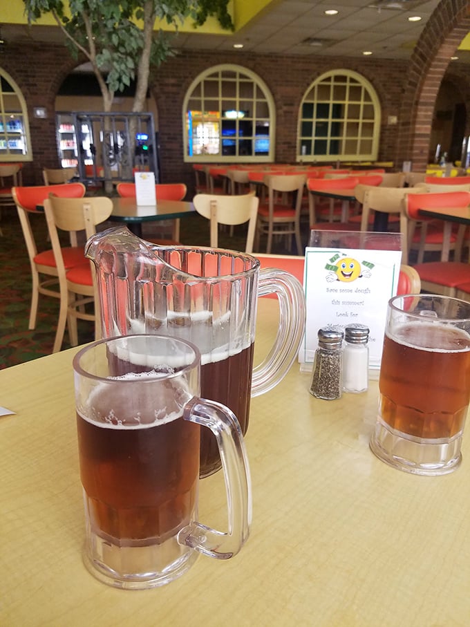 Cheers to good times! These frosty mugs of beer are the perfect sidekick to Marion's pizza – a dynamic duo of deliciousness.