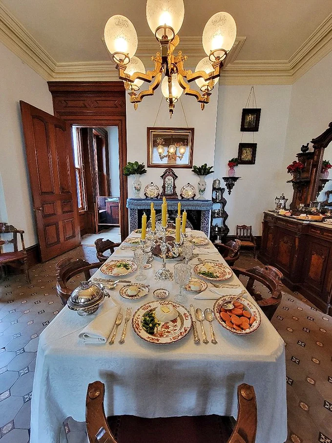 Dinner is served! This spread looks fit for royalty – or at least for folks who really, really love their antique china collections.