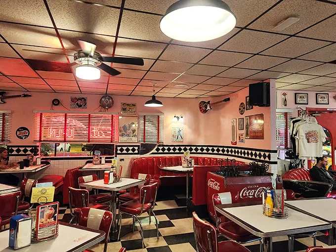 Welcome to Flavor Town, population: you! This dining area is serving up a heaping helping of nostalgia with a side of good eats.