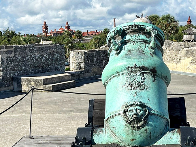 This cannon's seen more drama than a soap opera marathon. If it could talk, it'd probably say, "I'm too old for this ship."