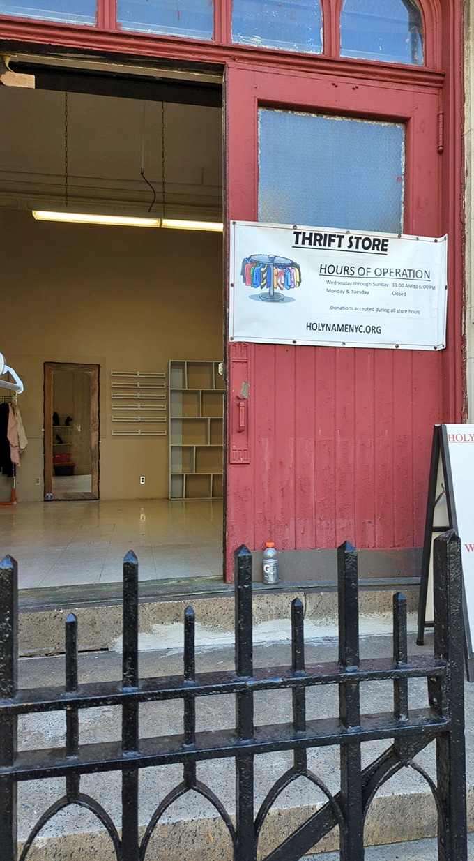Hallelujah for bargains! Saint Francis Thrift Store: where shopping becomes a religious experience for your wallet.