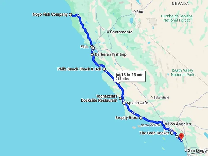 california best seafood shack map