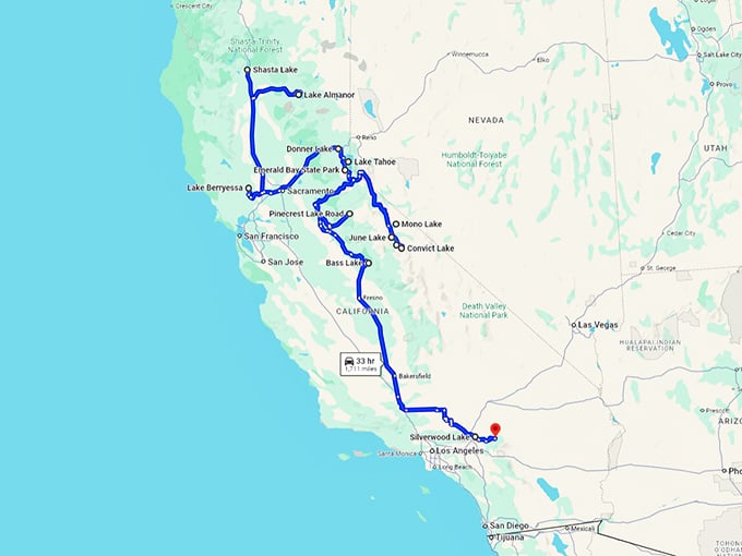 crystal clear california lakes map