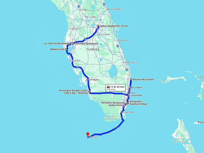 culinary trip cuban florida map