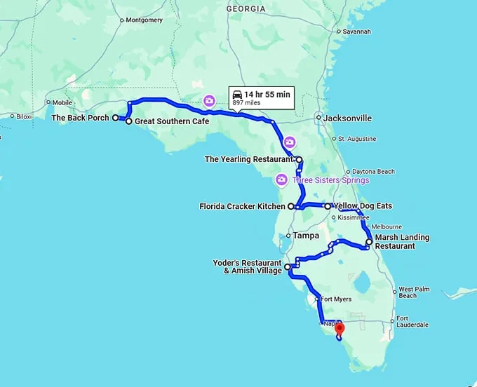 delicious florida hidden restaurants map