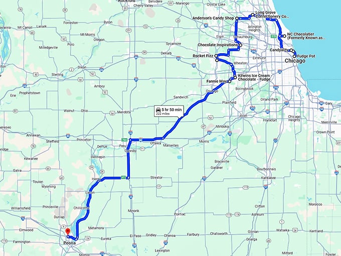 dreamy chocolate shops illinois map