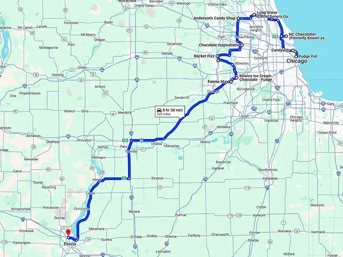 dreamy chocolate shops illinois map