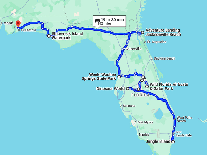 exhilarating florida theme parks map