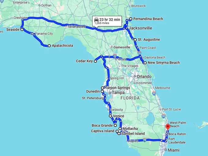 florida enchanting seaside towns map