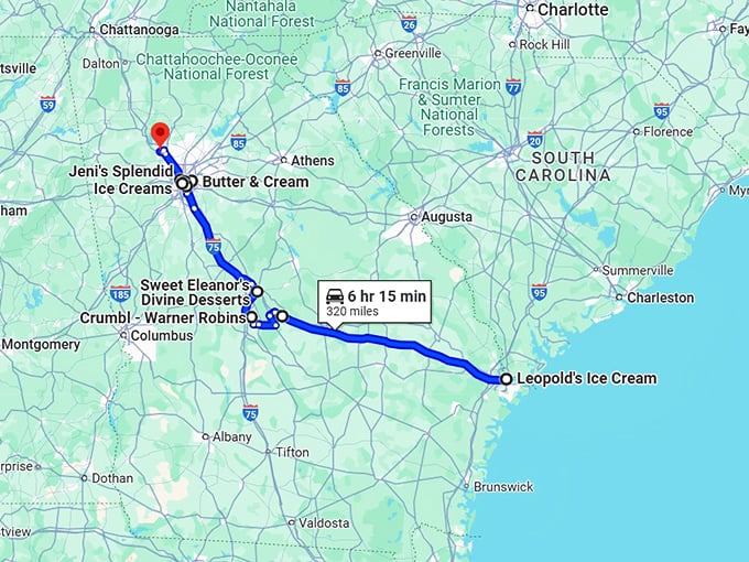 heavenly sweets trip georgia map