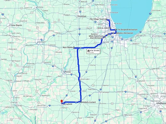 illinois most iconic restaurants map