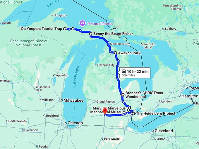 jaw dropping attractions michigan map