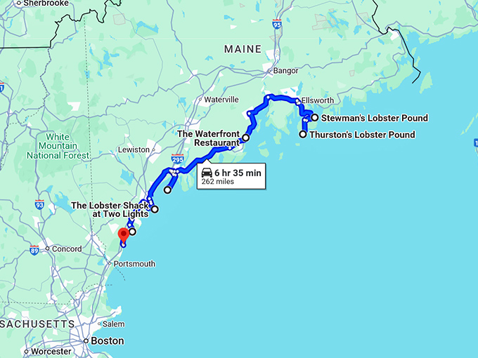 maine cozy waterfront restaurants map